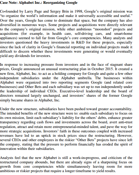 Solved Restructuring is a strategy through which a firm | Chegg.com