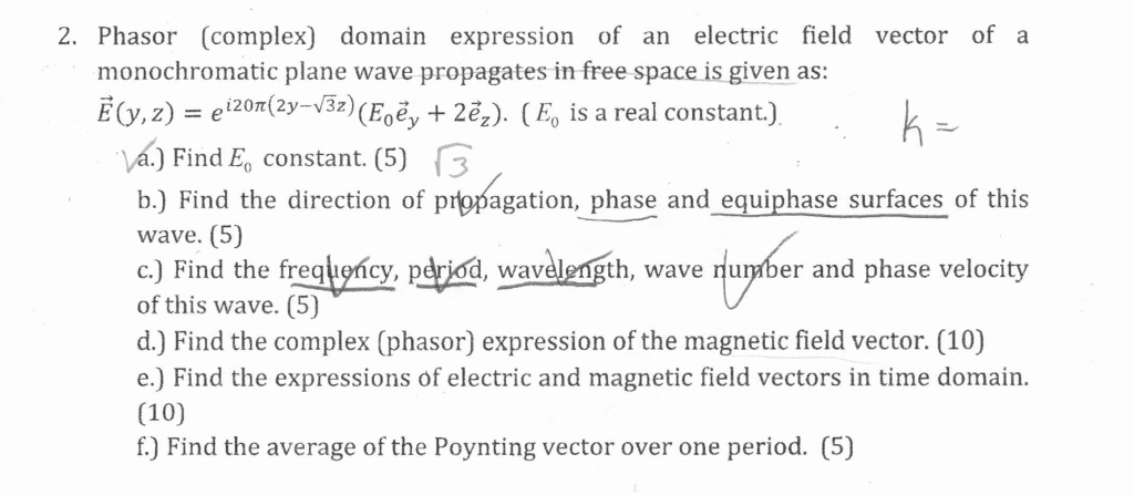 Solved 2. Phasor (complex) domain expression of an electric | Chegg.com