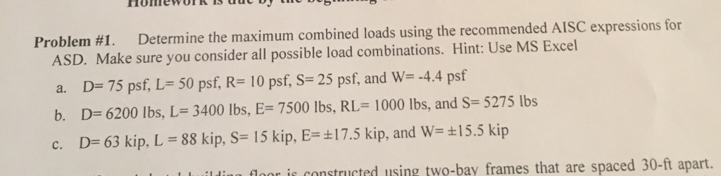 Solved Problem #1. Determine the maximum combined loads | Chegg.com