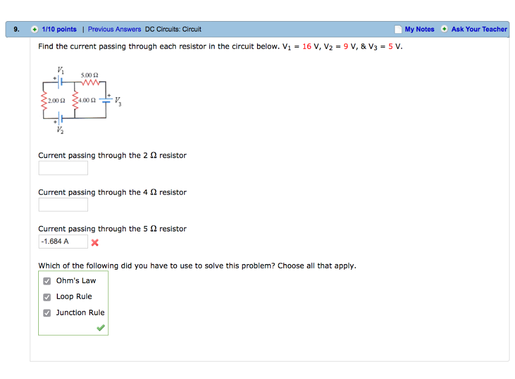 Solved Find the current passing through each resistor in the | Chegg.com