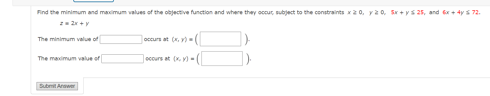 Solved Find the minimum and maximum values of the objective | Chegg.com