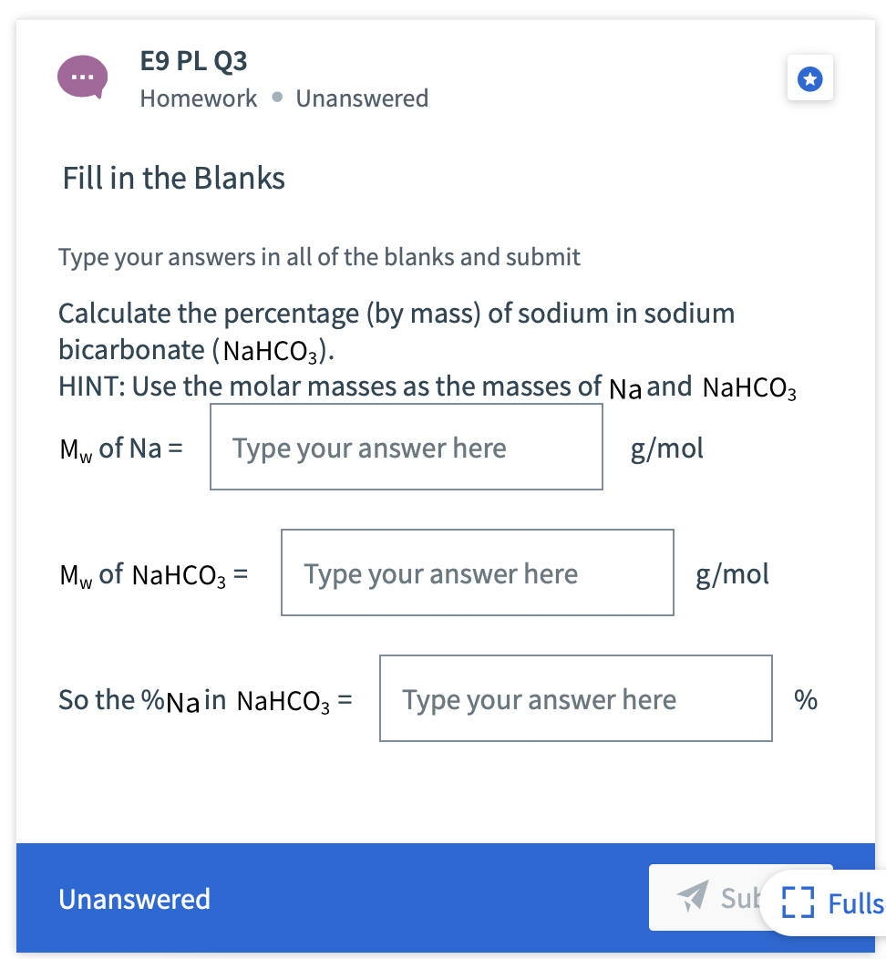 Solved E9 PL Q3 Homework – Unanswered Fill in the Blanks | Chegg.com Solved E9 PL Q3 Homework – Unanswered Fill in the Blanks | Chegg.com