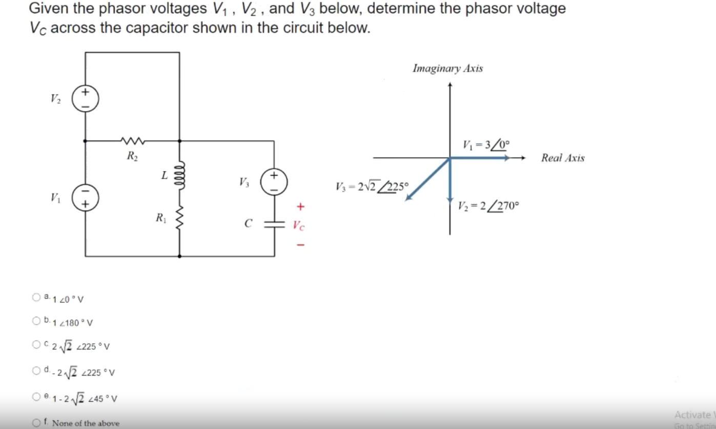 Solved Given the phasor voltages V1, V2, and V3 below, | Chegg.com