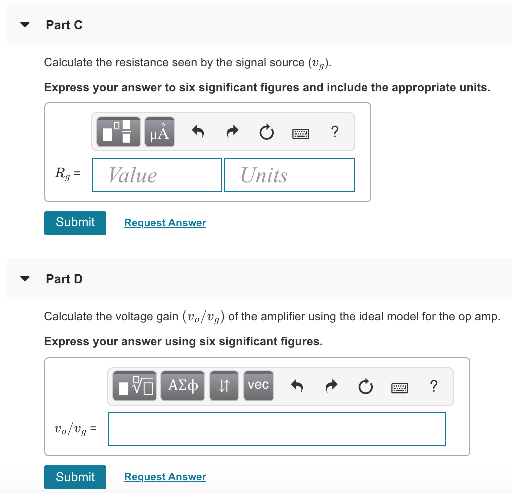 Solved Part A The inverting amplifier in the circuit shown | Chegg.com