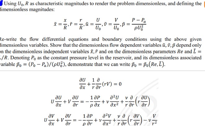 Re-write the flow differential equations and boundary | Chegg.com