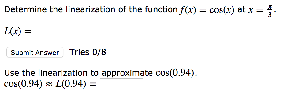 Solved Determine The Linearization Of The Function F X
