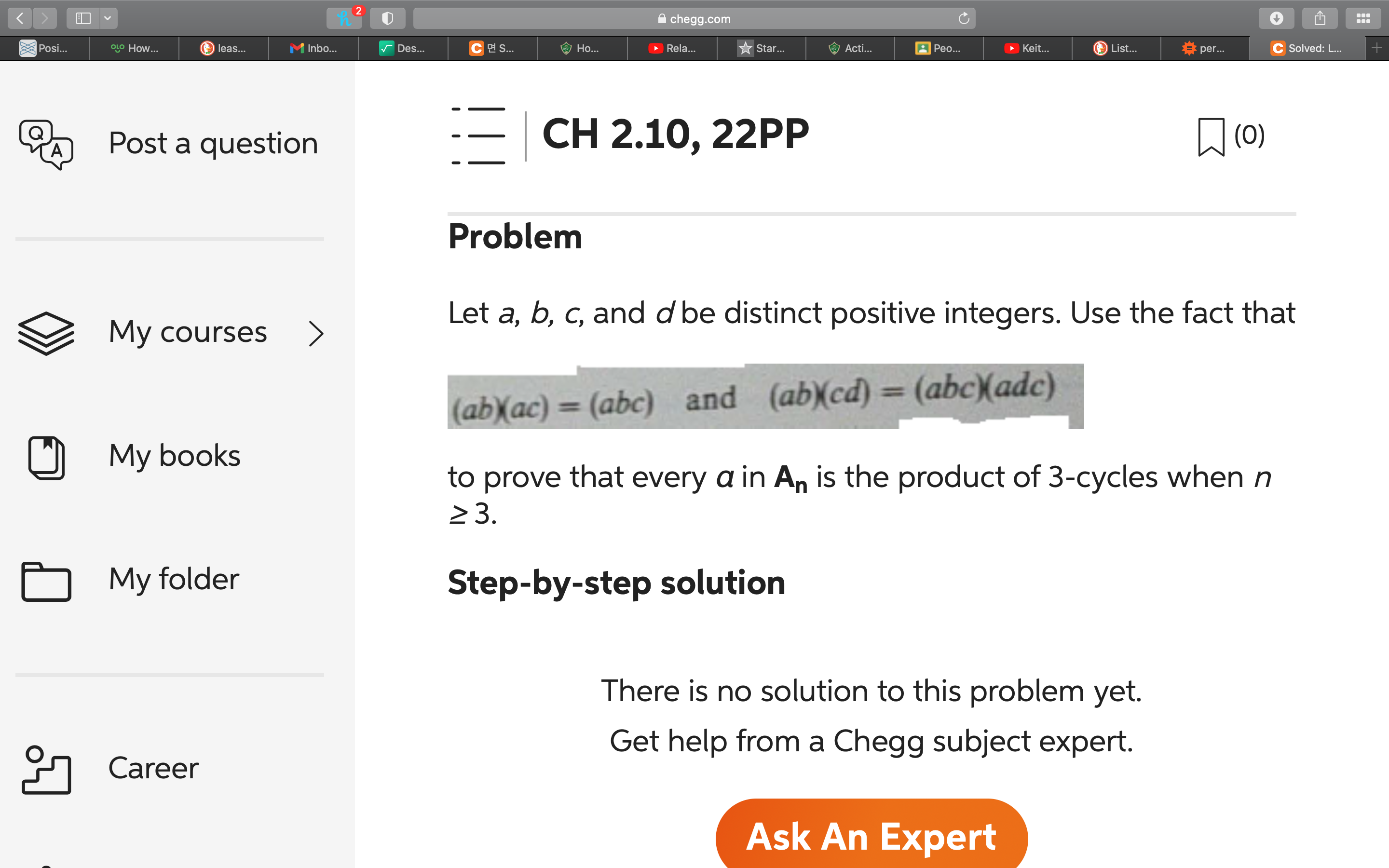 Solved Post a question My courses > My books My folder | Chegg.com