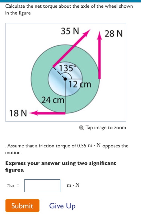 Solved Calculate the net torque about the axle of the wheel | Chegg.com