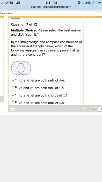 Solved 6:11 PM courses-prd.apexlearning.com @ * 34% D, AT&T | Chegg.com