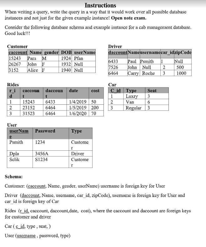 Solved Instructions When writing a query, write the query in | Chegg.com