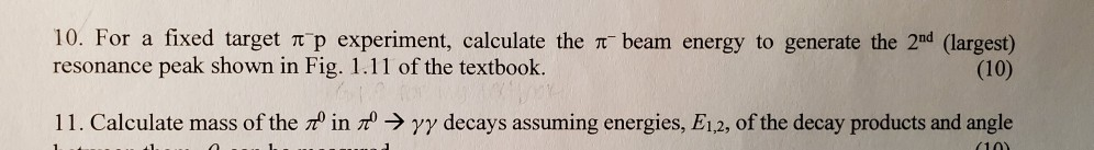 10. For a fixed target it p experiment, calculate the | Chegg.com