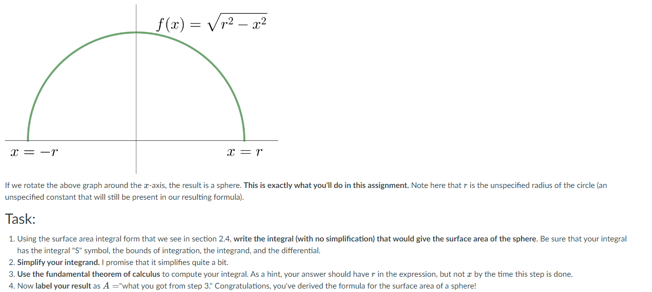 Solved If we rotate the above graph around the x-axis, the | Chegg.com