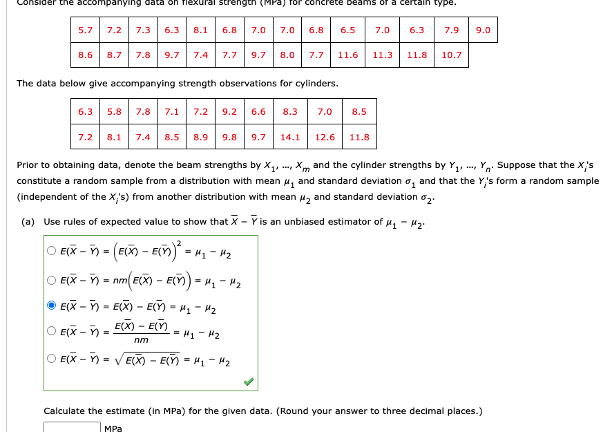 Solved Consider the accompanying data on flexural strength | Chegg.com