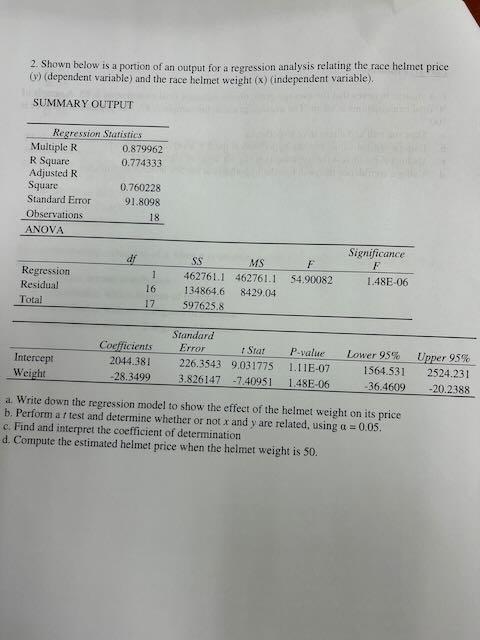 Solved 2 Shown Below Is A Portion Of An Output For A 5395