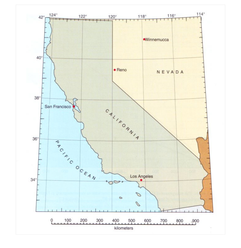 Solved Plot the stations on the map below using the | Chegg.com