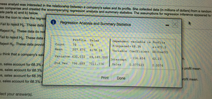 Solved A Business Analyst Was Interested In The Relationship