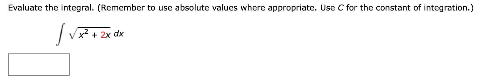Solved Evaluate the integral. (Remember to use absolute | Chegg.com