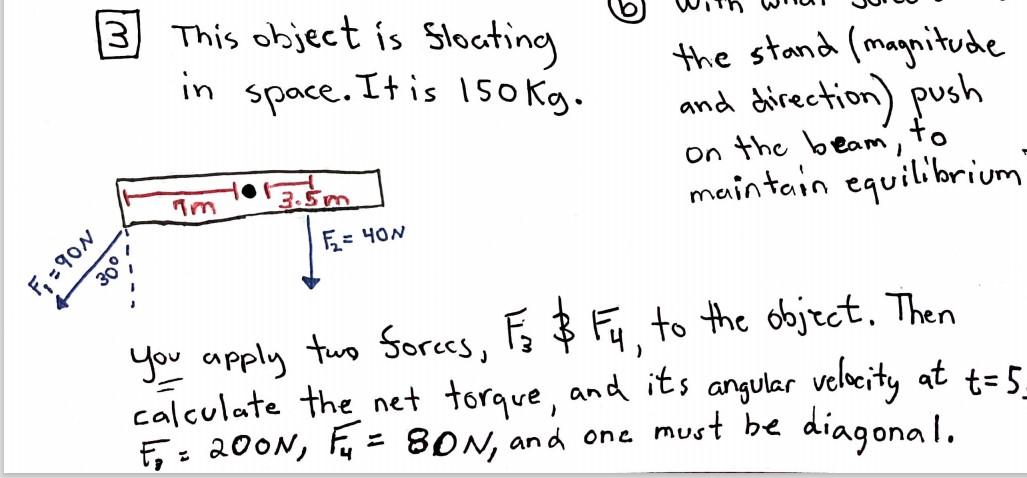 3 This object is floating in space. It is 150 kg. the | Chegg.com