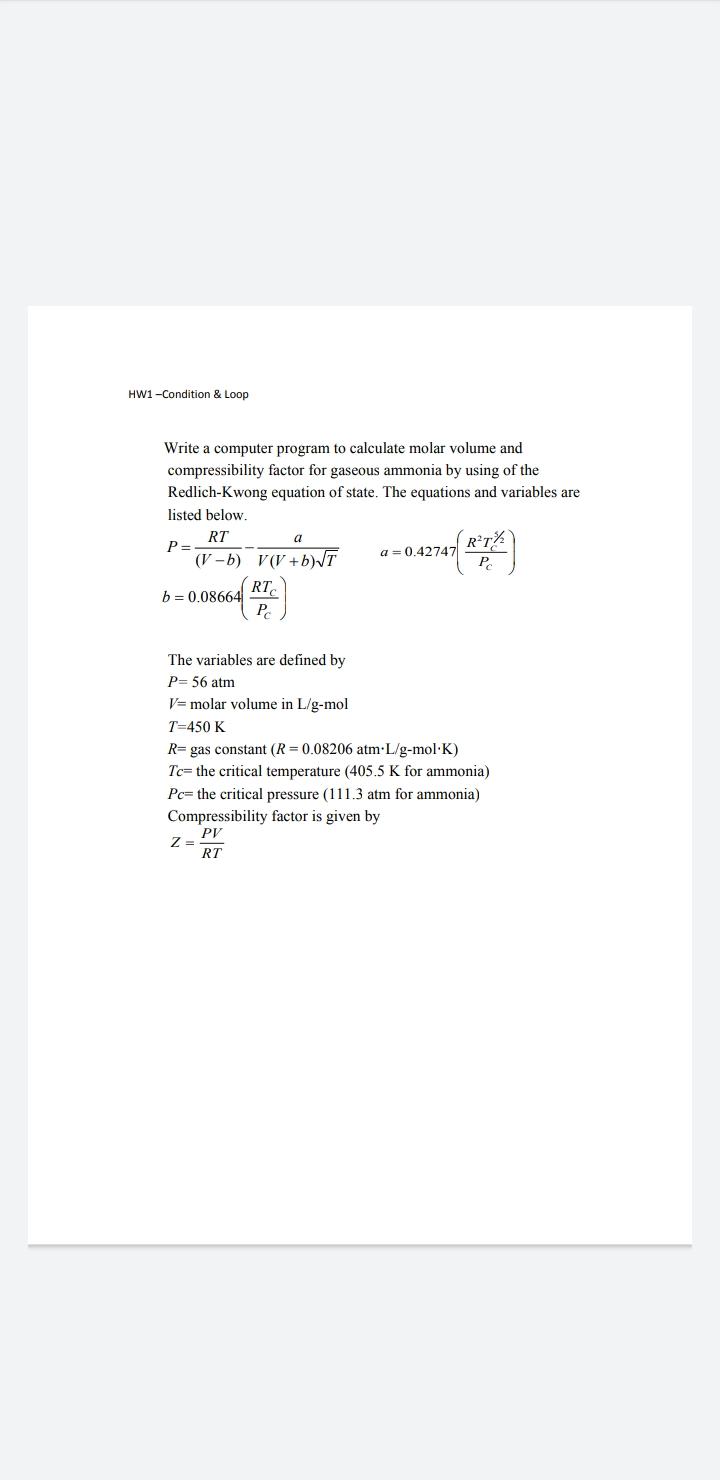Solved HW1-Condition & Loop Write a computer program to | Chegg.com