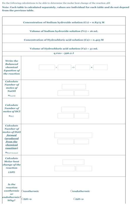 Solved Do the following calculations to be able to determine | Chegg.com