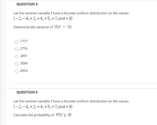 Solved QUESTION 4 Let the random variable X have a discrete | Chegg.com