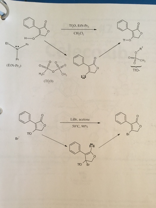 Solved Et (EtN-Pr2) Br H3C Tf, O. EtN-Pr. CH,Cl LiBr, | Chegg.com
