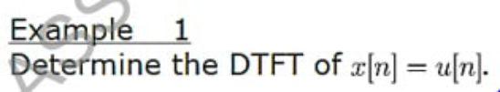 Solved Example 1 Determine the DTFT of