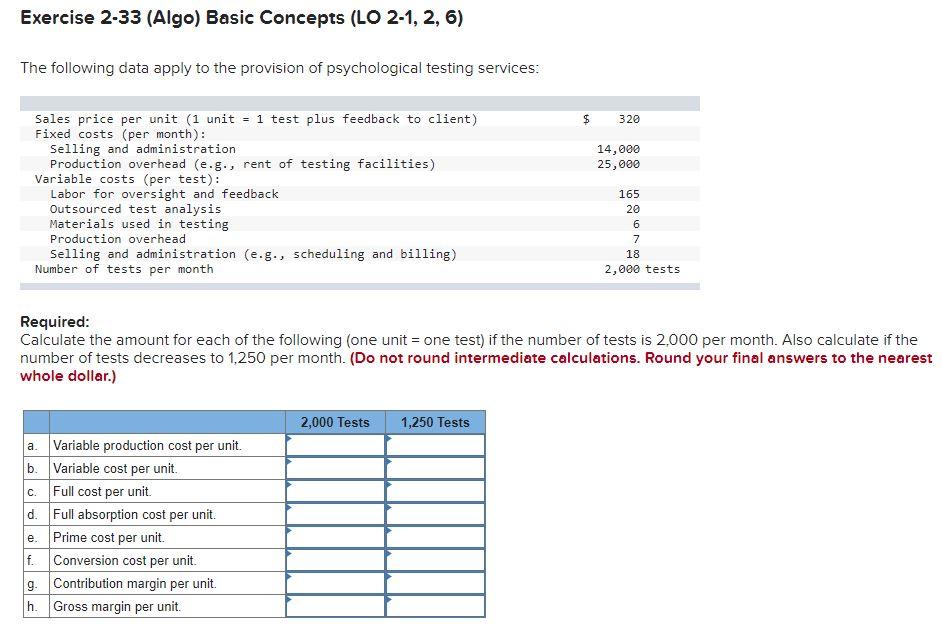 Solved Exercise 2-33 (Algo) Basic Concepts (LO 2-1, 2, 6) | Chegg.com Solved Exercise 2-33 (Algo) Basic Concepts (LO 2-1, 2, 6) | Chegg.com