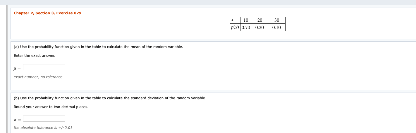 Solved Chapter P, Section 3, Exercise 079 10 20 30 p(x) 0.70 | Chegg.com