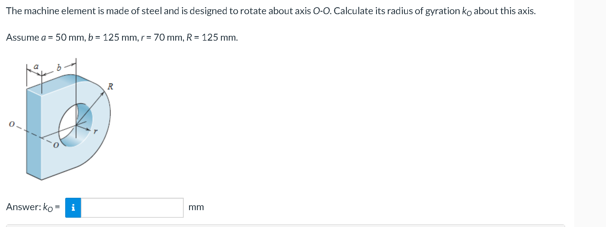 Solved The machine element is made of steel and is designed | Chegg.com