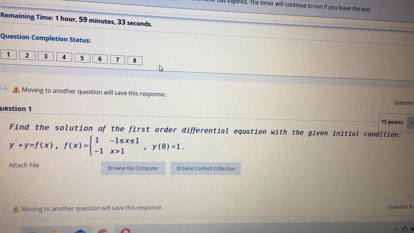 Solved expired. The timer will continue to run if you leave | Chegg.com