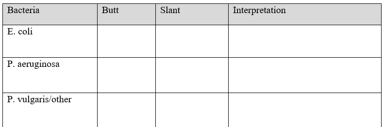 Solved 1. For the Kligler Iron test, complete the | Chegg.com