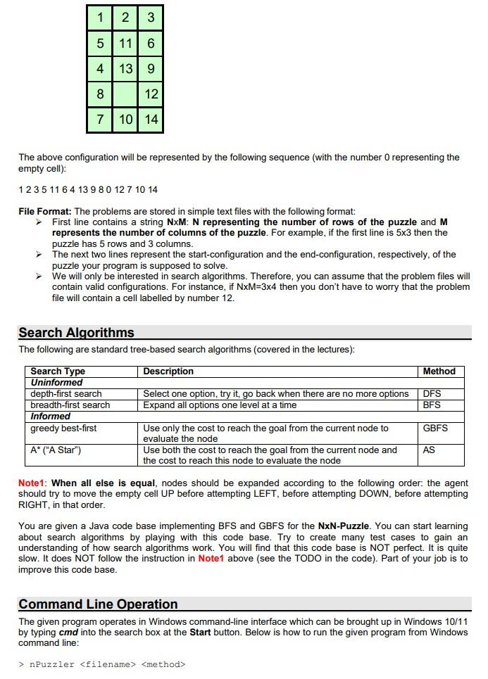 Solved The NxM-Puzzle Problem In the lectures you have seen | Chegg.com