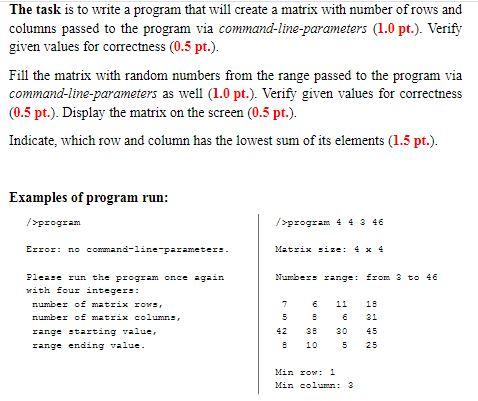 Solved The task is to write a program that will create a | Chegg.com
