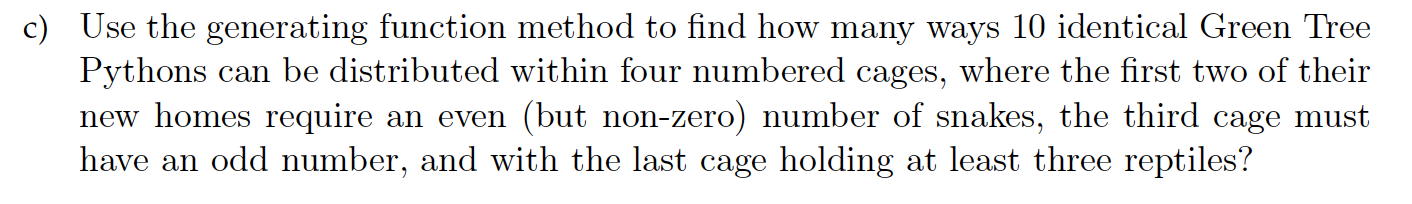 Solved C Use The Generating Function Method To Find How 6561