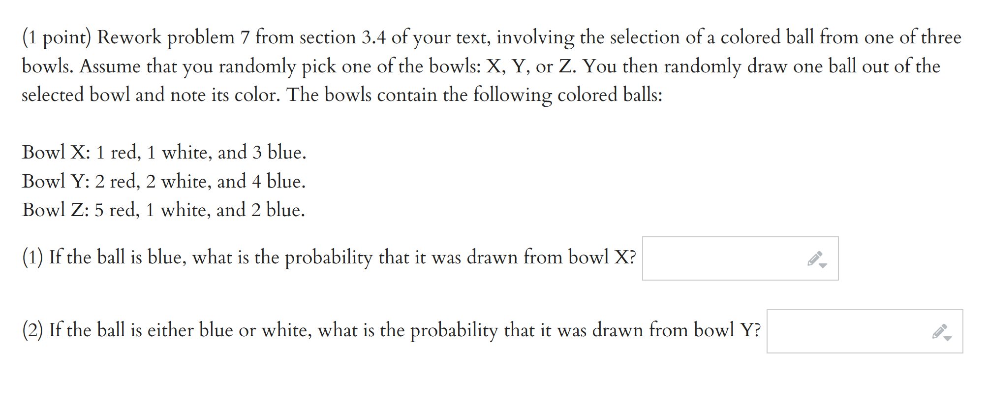 Solved 1 Point Rework Problem 7 From Section 3 4 Of Your