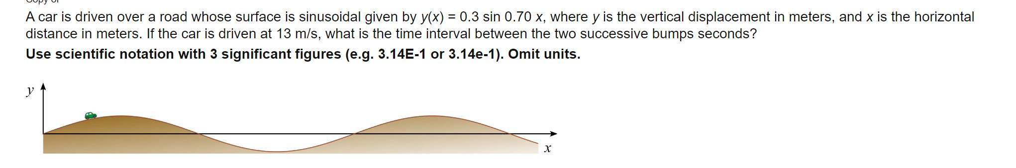 Solved A car is driven over a road whose surface is | Chegg.com