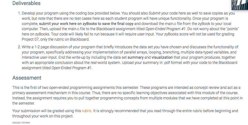 5.32 Open-Ended Programming Assignment #1 Project | Chegg.com