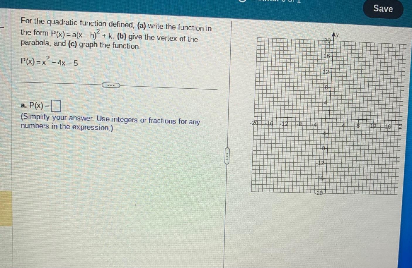 Solved For the quadratic function defined, (a) write the | Chegg.com