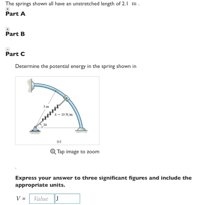 Solved The springs shown all have an unstretched length of | Chegg.com