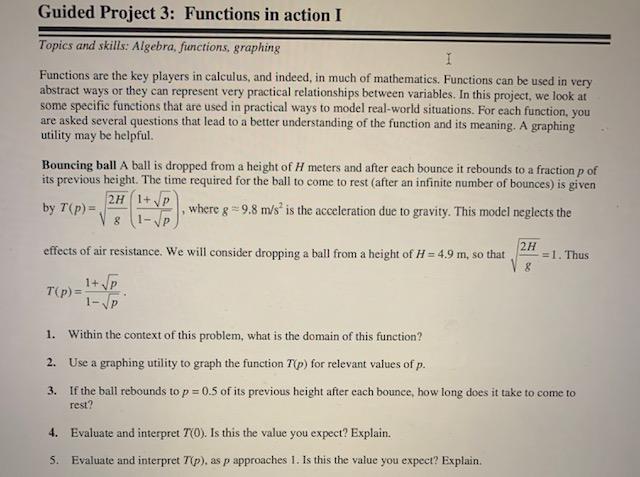 Solved Guided Project 3: Functions in action I Topics and | Chegg.com