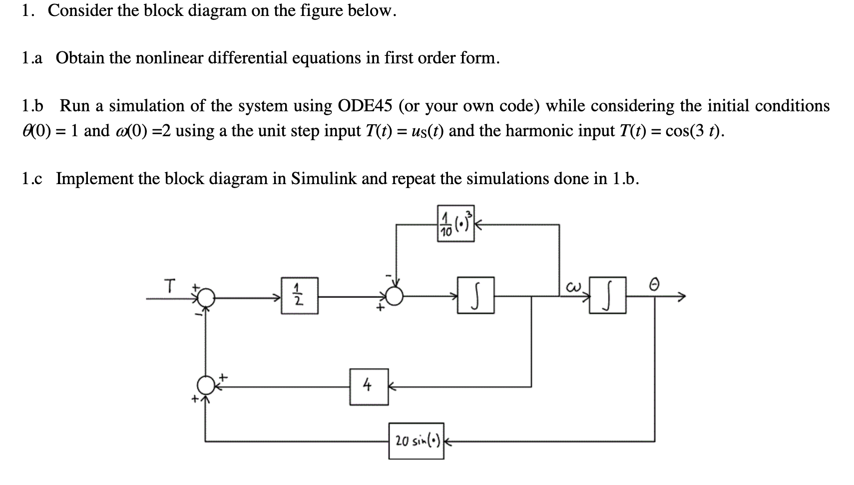 2. Consider problem 1. = 2.a Linearize the non-linear | Chegg.com