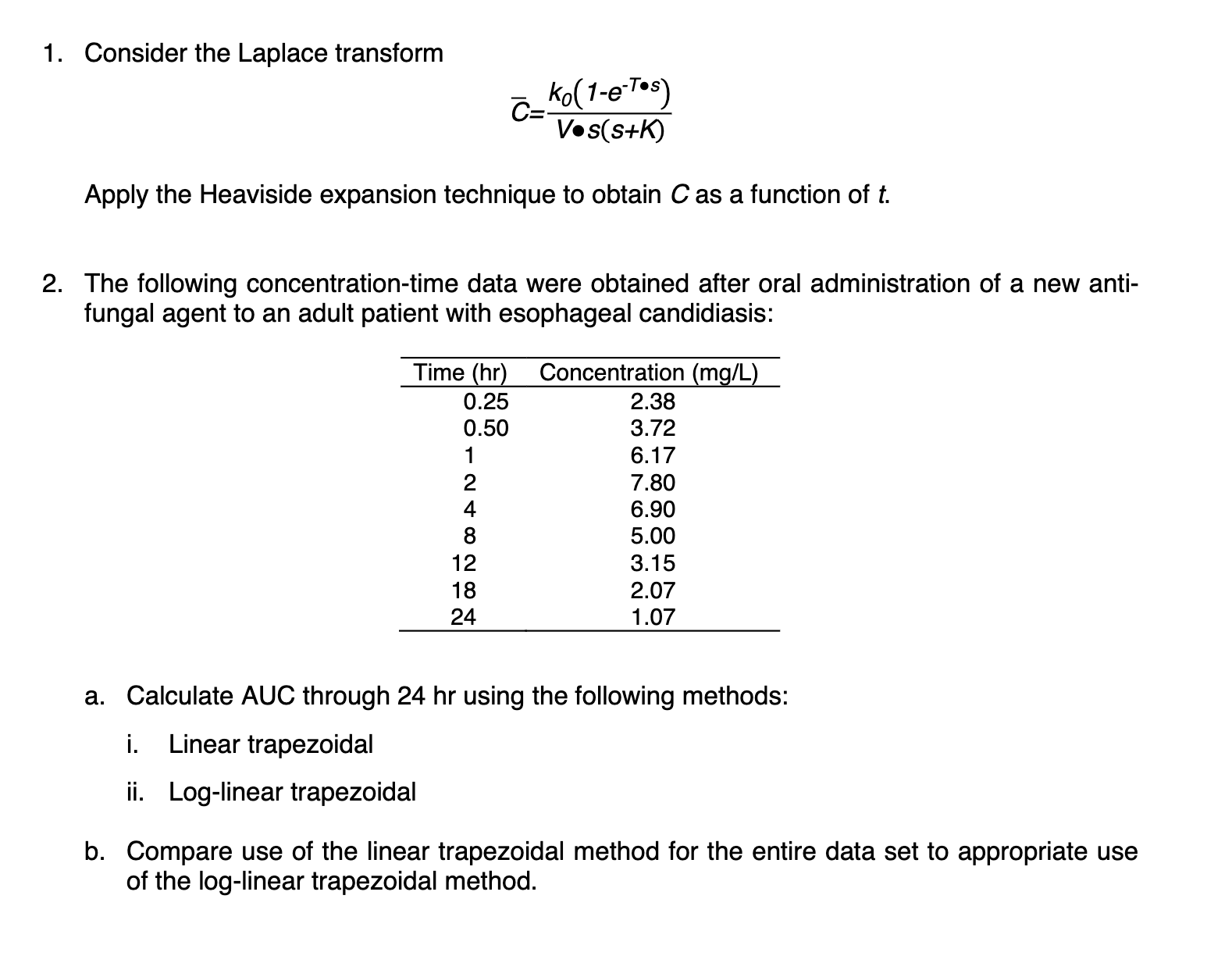 Solved 1. Consider the Laplace transform | Chegg.com