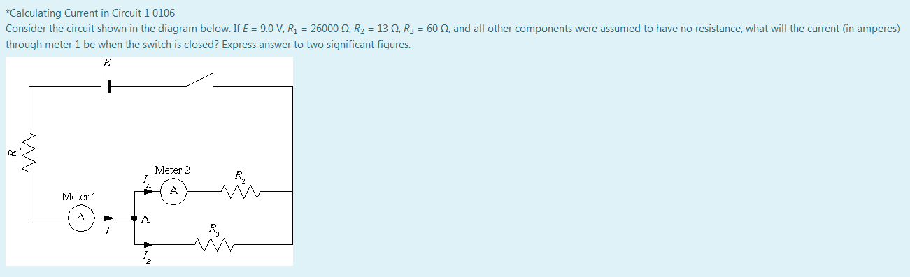 Solved *Calculating Current in Circuit 1 0106 Consider the | Chegg.com