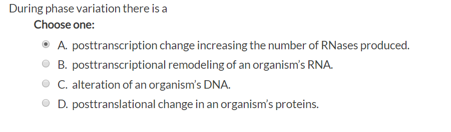 Solved During phase variation there is a Choose one: • A. | Chegg.com