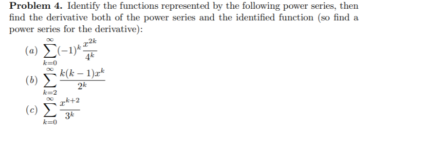 Solved Problem 4. Identify the functions represented by the | Chegg.com