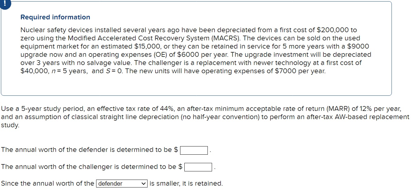 Solved Required informationNuclear safety devices installed | Chegg.com
