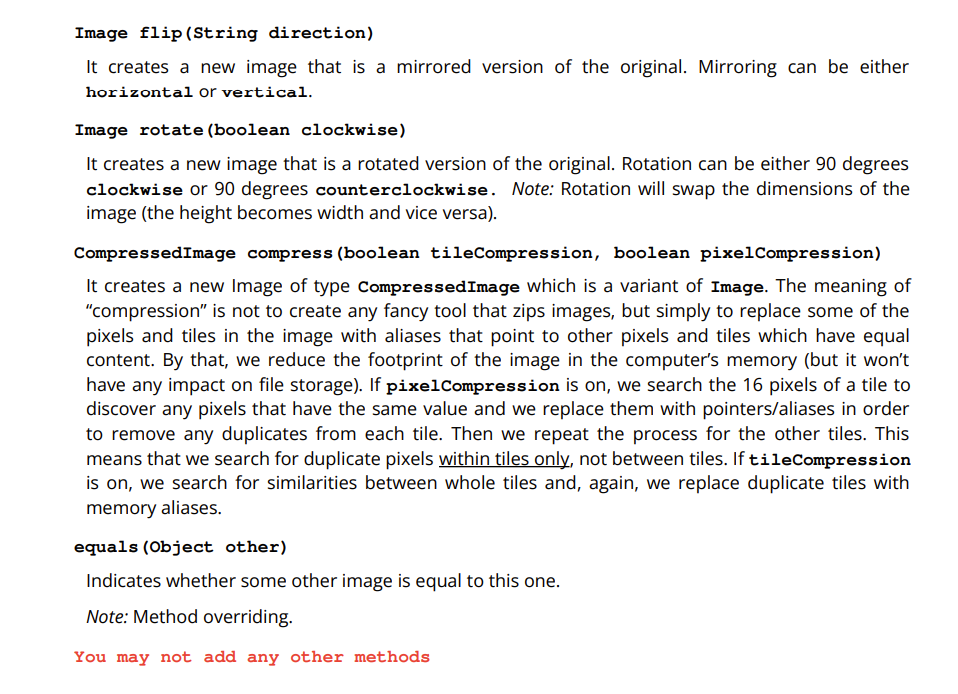 Ompressedlmage This class represents an image that | Chegg.com
