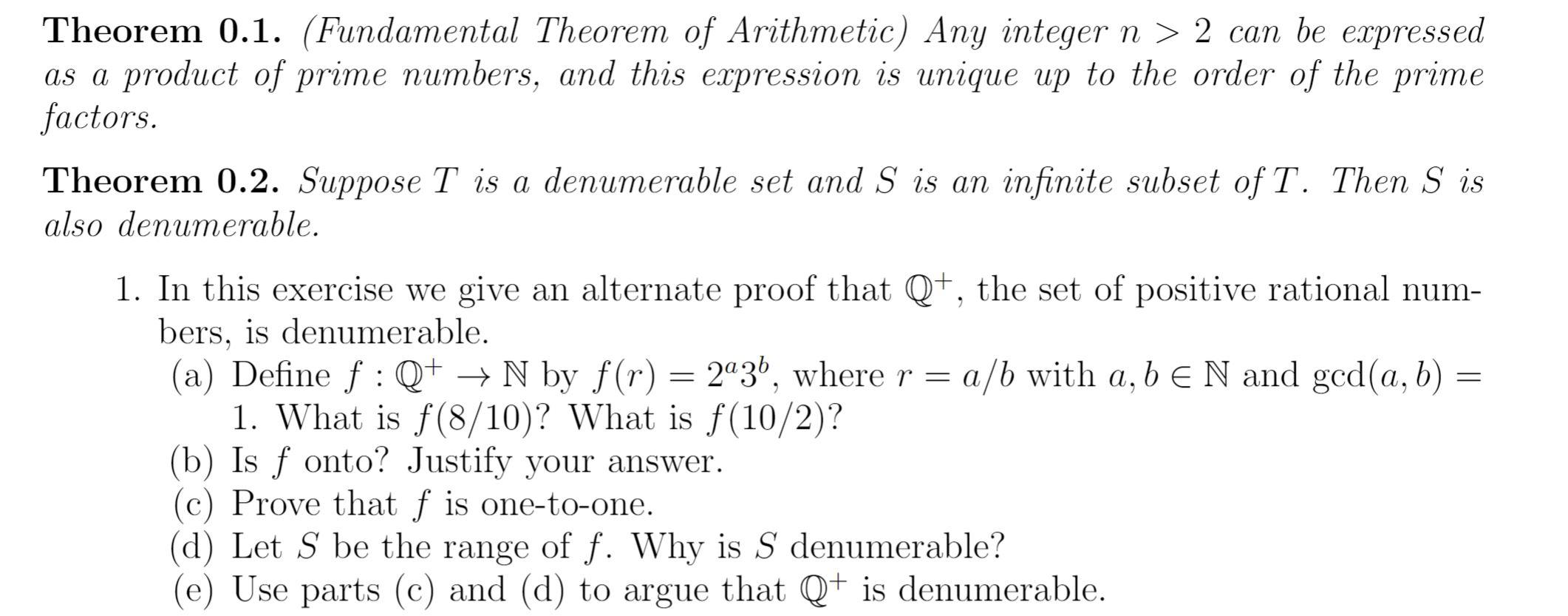 Solved Theorem 0.1. (Fundamental Theorem of Arithmetic) Any | Chegg.com