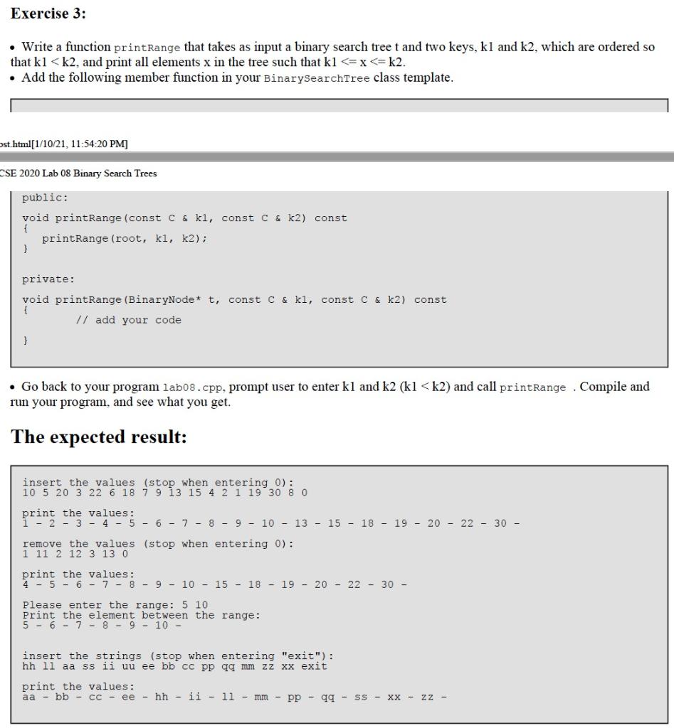 Solved Implement the BinarySearch Tree ADT in bst.cpp | Chegg.com